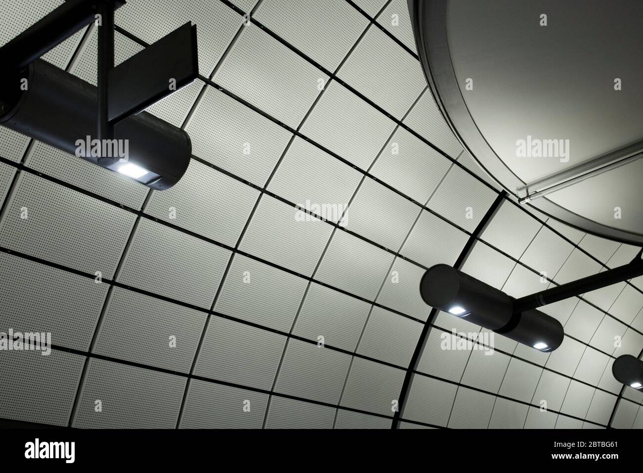 Minimalist architecture picture of the ceiling in a train station in ...