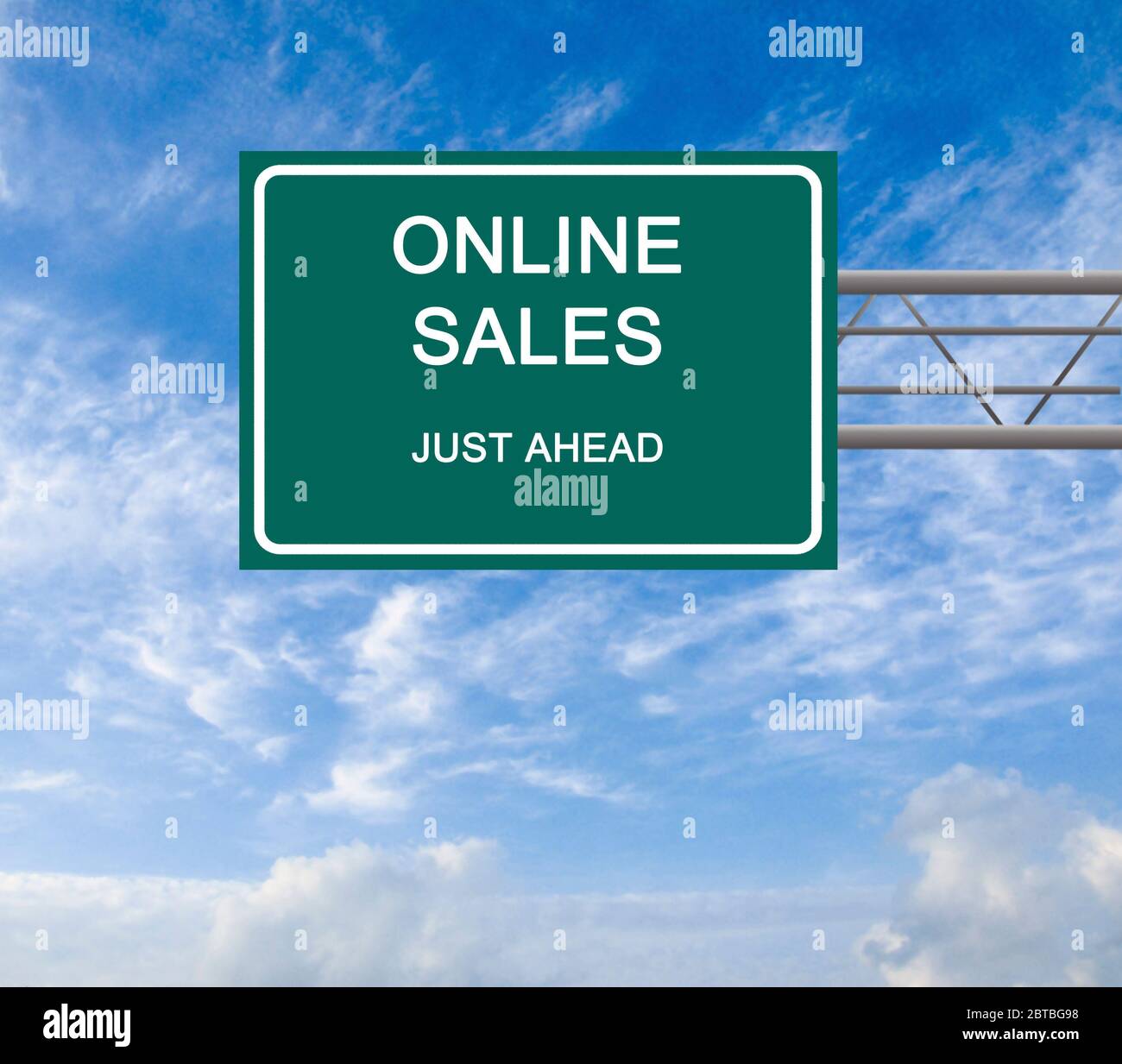 Road Sign to Online Sales Stock Photo - Alamy