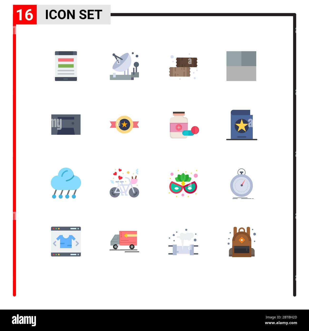 Stock Vector Icon Pack of 16 Line Signs and Symbols for audiotape ...