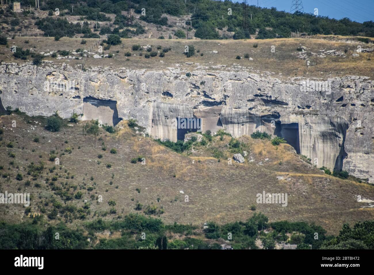 Ancient quarries in the rocks. Evidence of an ancient highly developed ...