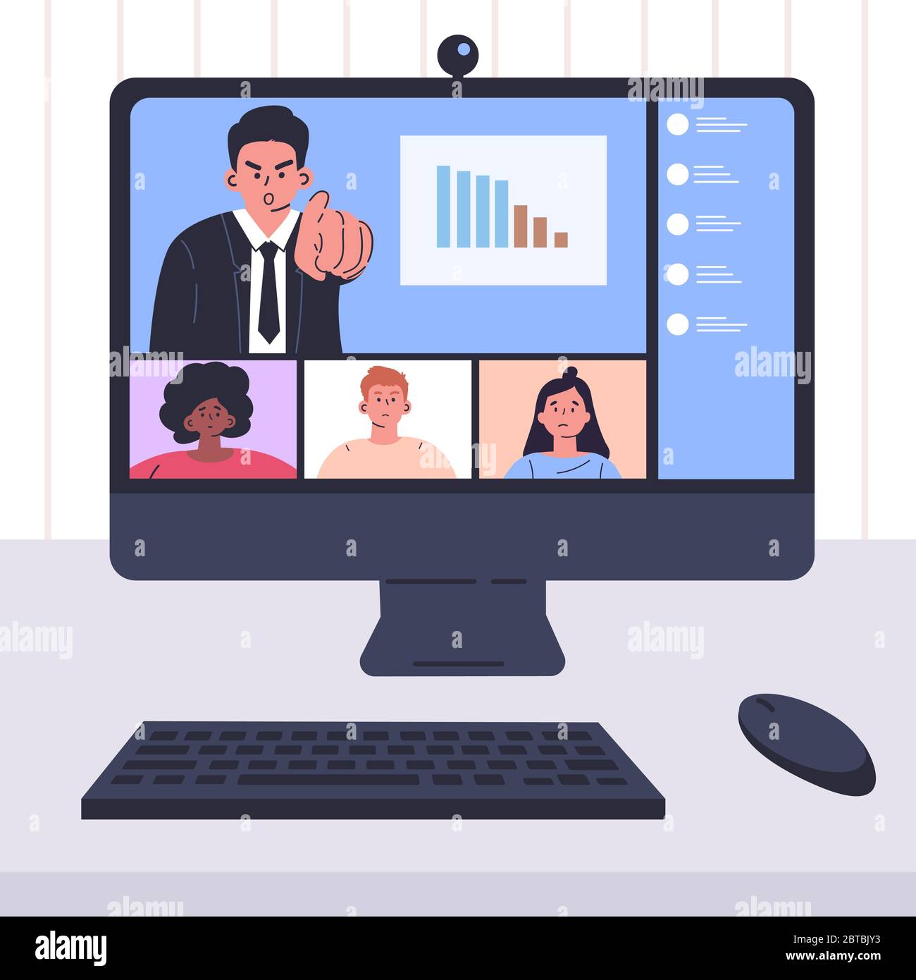 Video conference illustration.Online meeting Stock Vector Image & Art ...