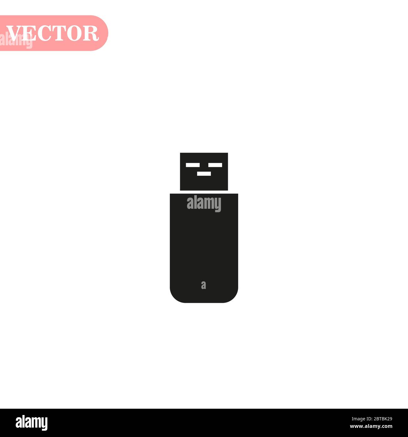 Vector usb flash drive icon with shadow on a white background. eps 10 ...