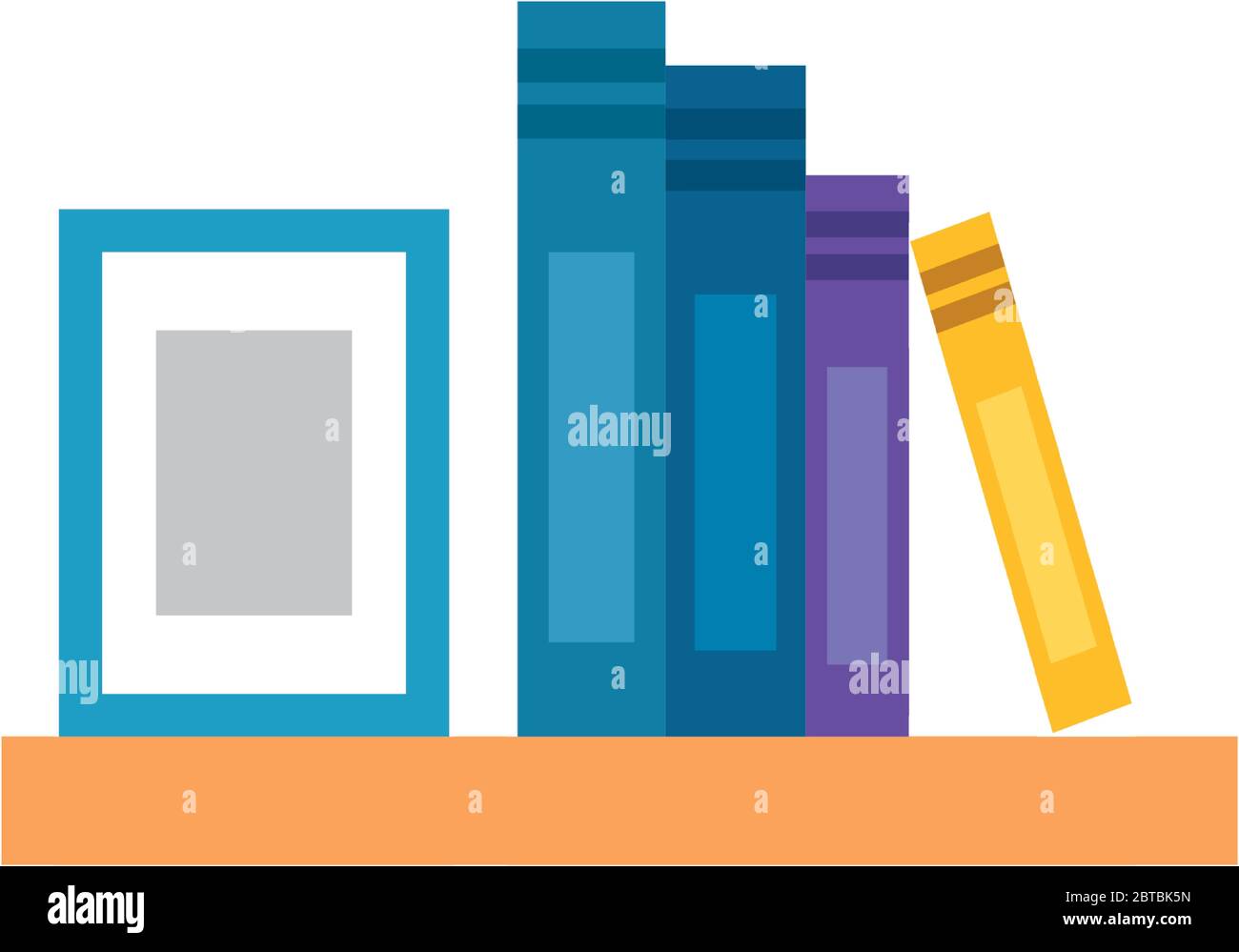 book shelves wooden furniture, literature, indoor object Stock Vector ...