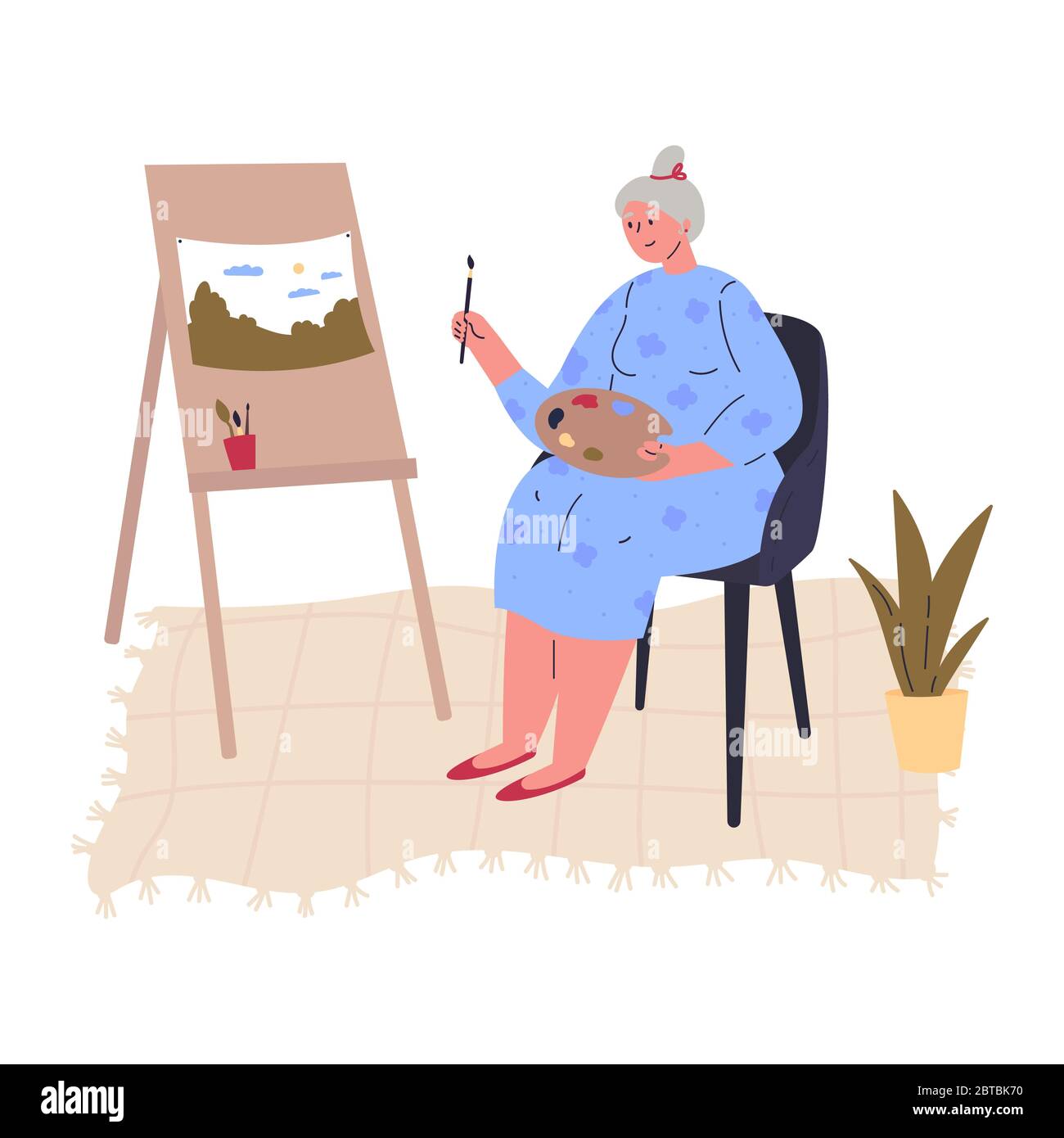 Mature aged artist Stock Vector Images - Alamy