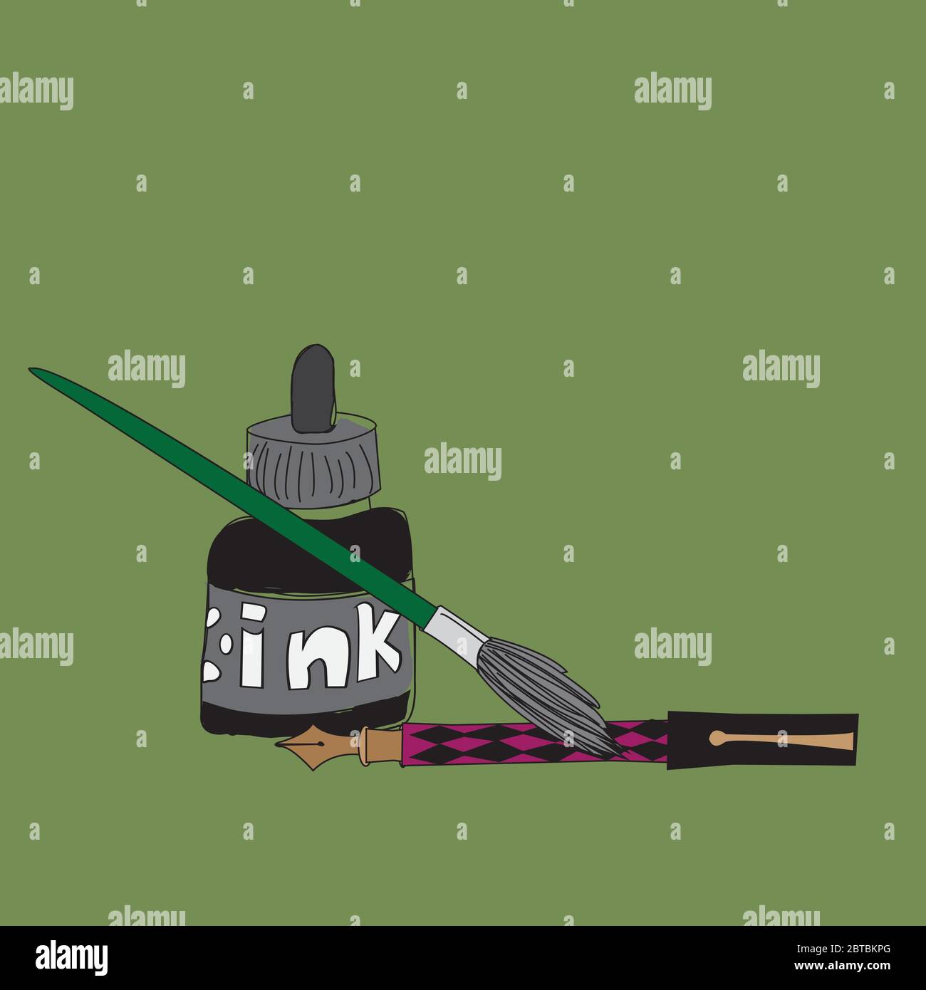 Cartoon ink bottle hi-res stock photography and images - Alamy