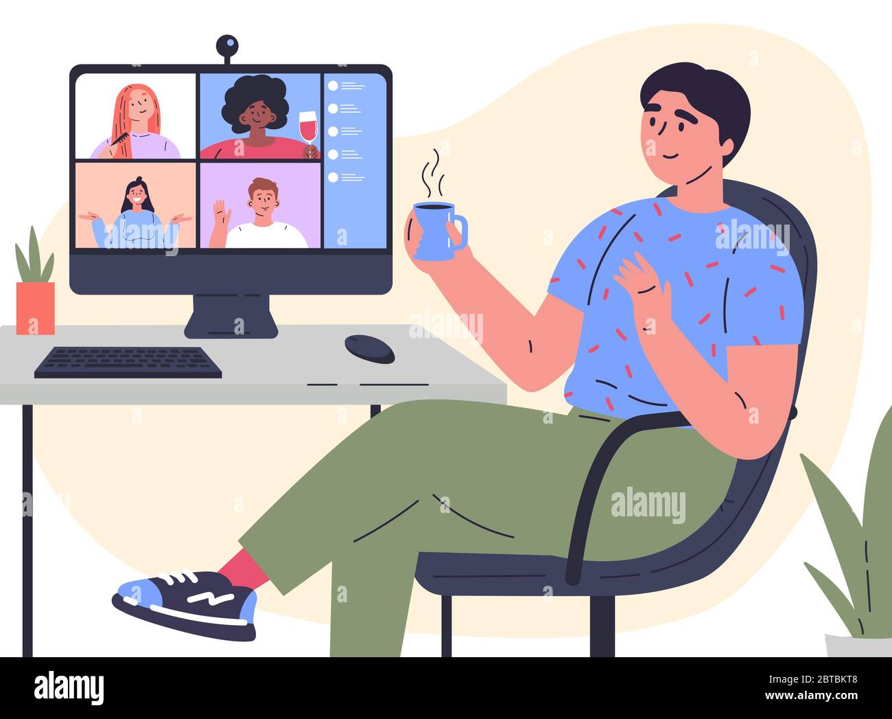 Videoconference Stock Vector Images - Alamy