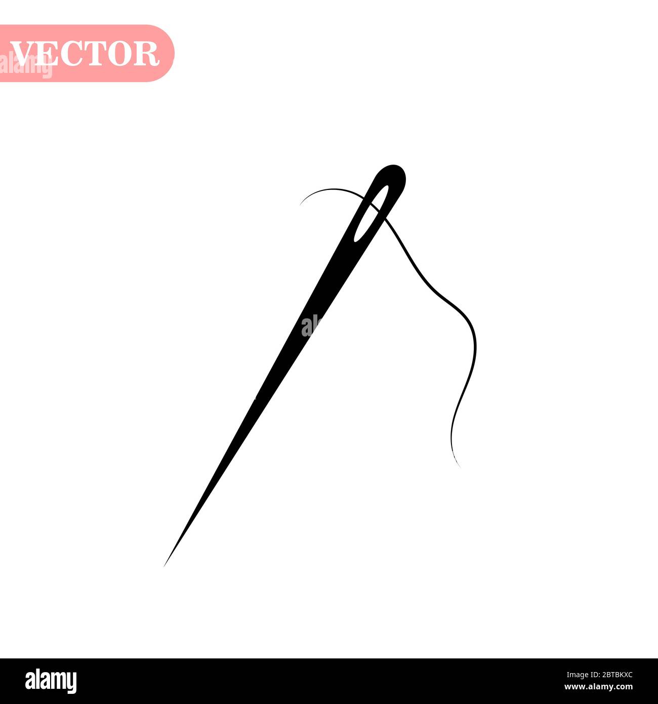 Needle with thread isolated on white background. Neddle icon. Flat ...