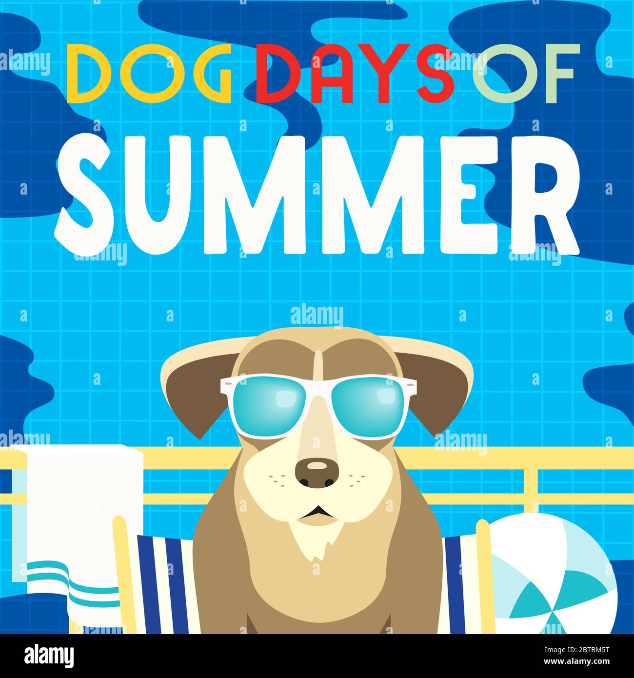 Dog days of summer comic cartoon vector poster Stock Vector Image & Art ...
