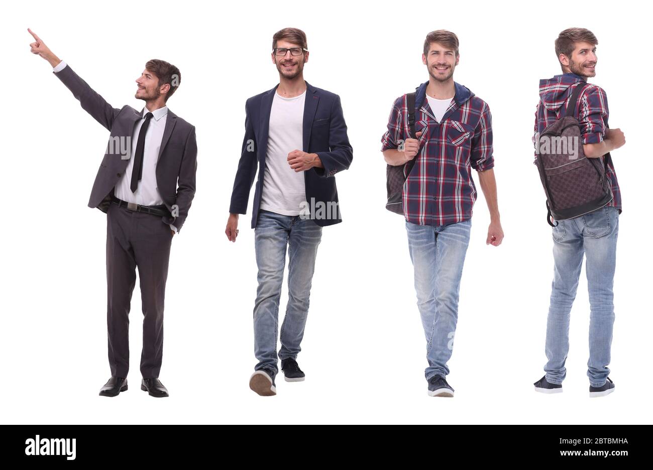 photo collage of a successful young man Stock Photo - Alamy