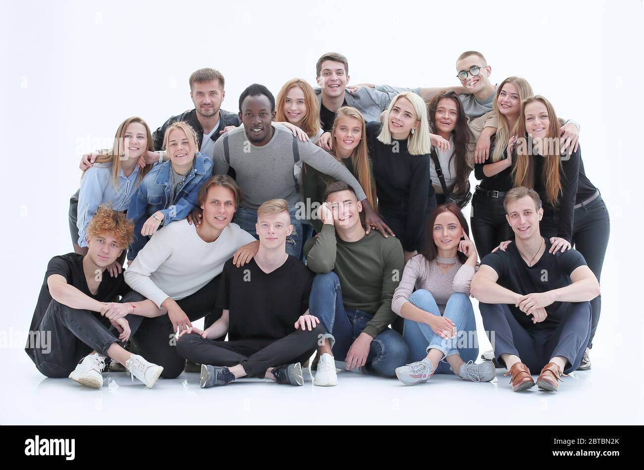 in full growth. a large group of friends gathered together Stock Photo ...