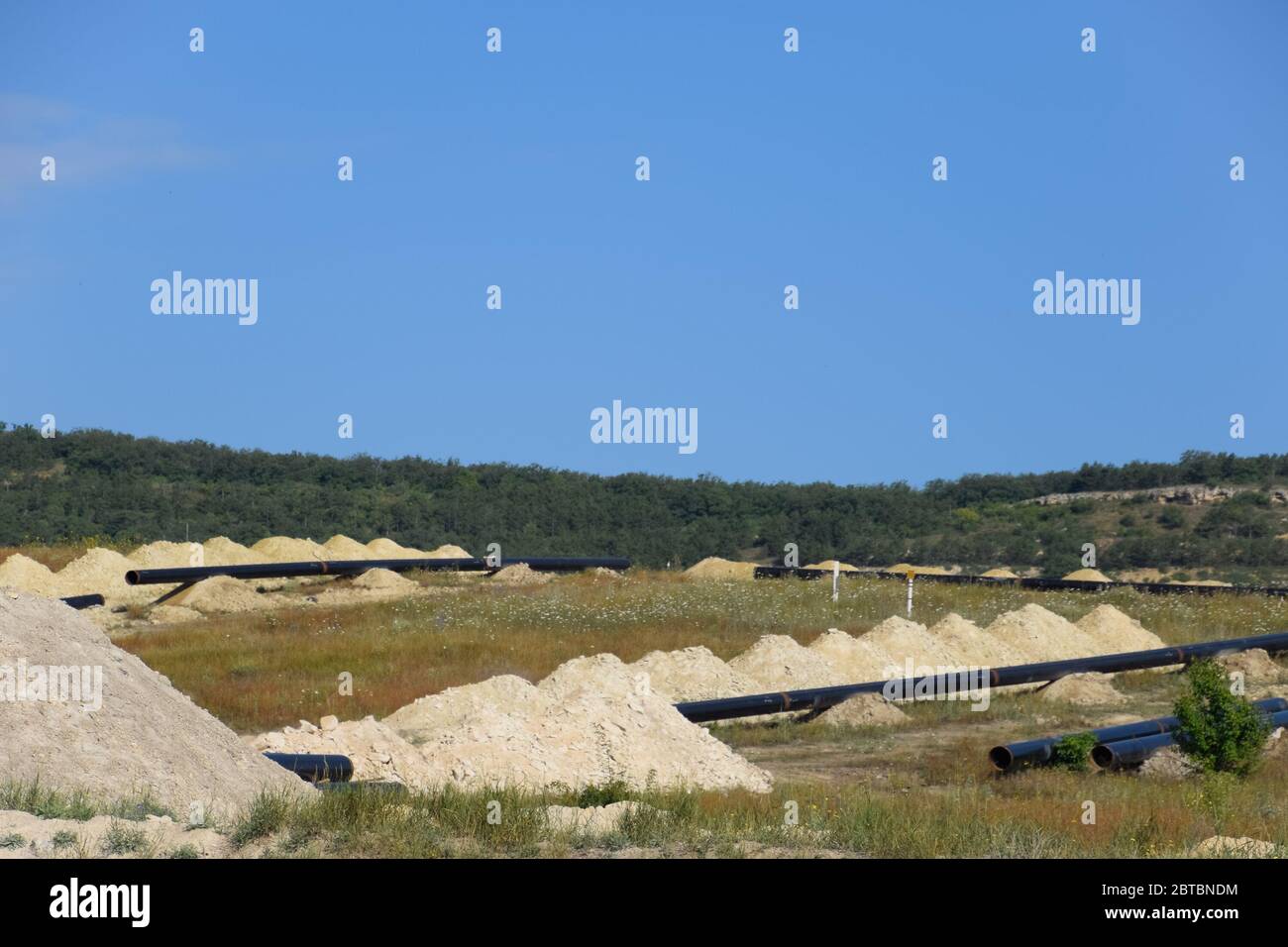 Construction of the pipeline. a Underground gas pipeline, pipeline ...
