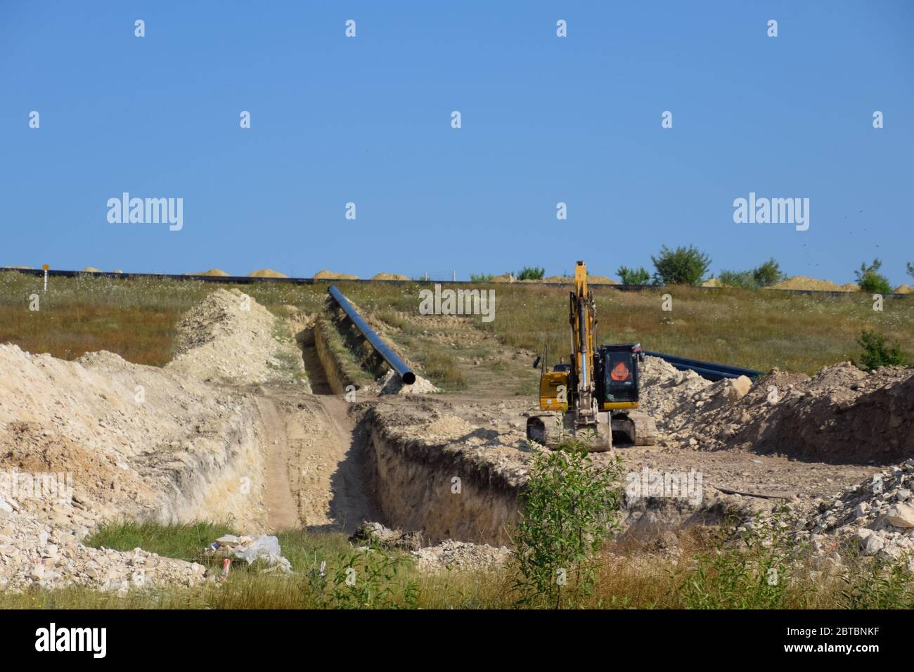 Construction of the pipeline. a Underground gas pipeline, pipeline ...