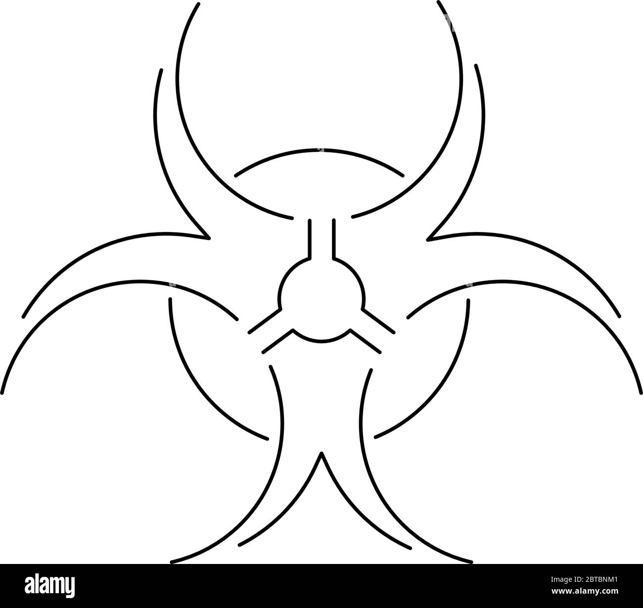 icon biological hazard or biohazard symbol, line style Stock Vector ...