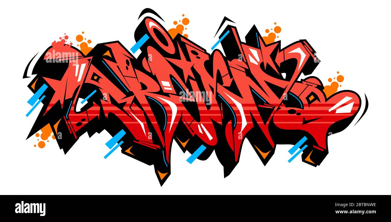 Abstract Word Dream Graffiti Style Font Lettering Vector Illustration ...