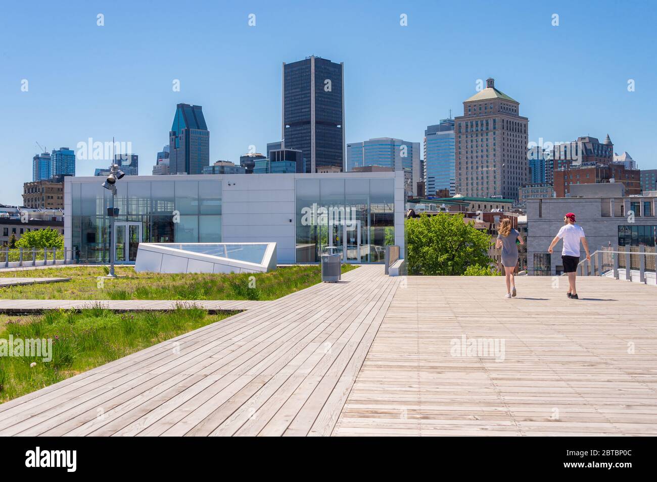 Montreal, CA - 23 May 2020: Montreal Skyline from The Grand Quay in the ...
