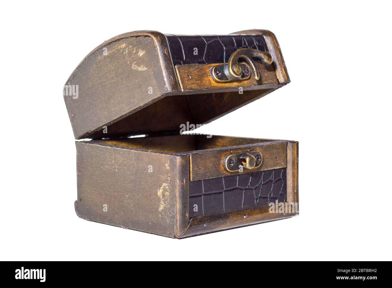 Pirate treasure chest isolated against white background in different ...