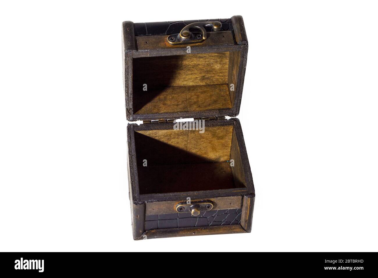 Pirate treasure chest isolated against white background in different ...