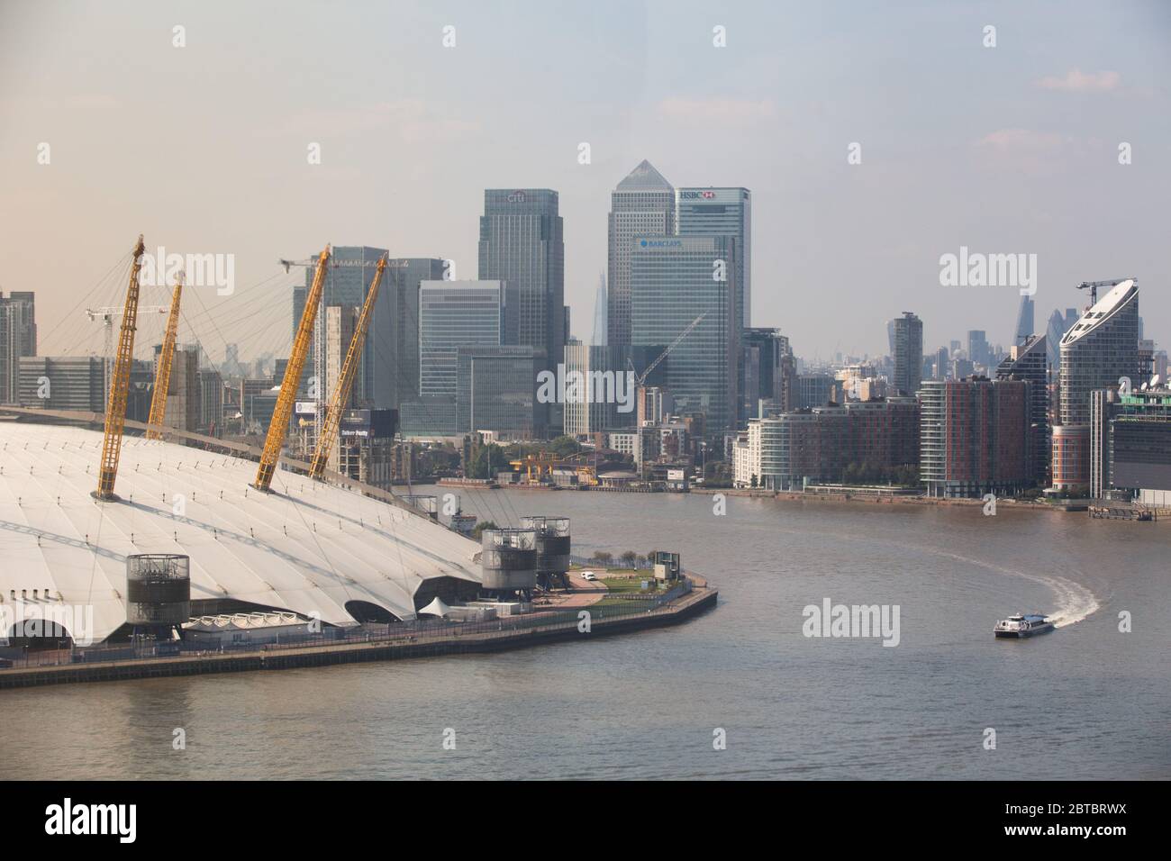 Canary Wharf and The O2 Stock Photo - Alamy