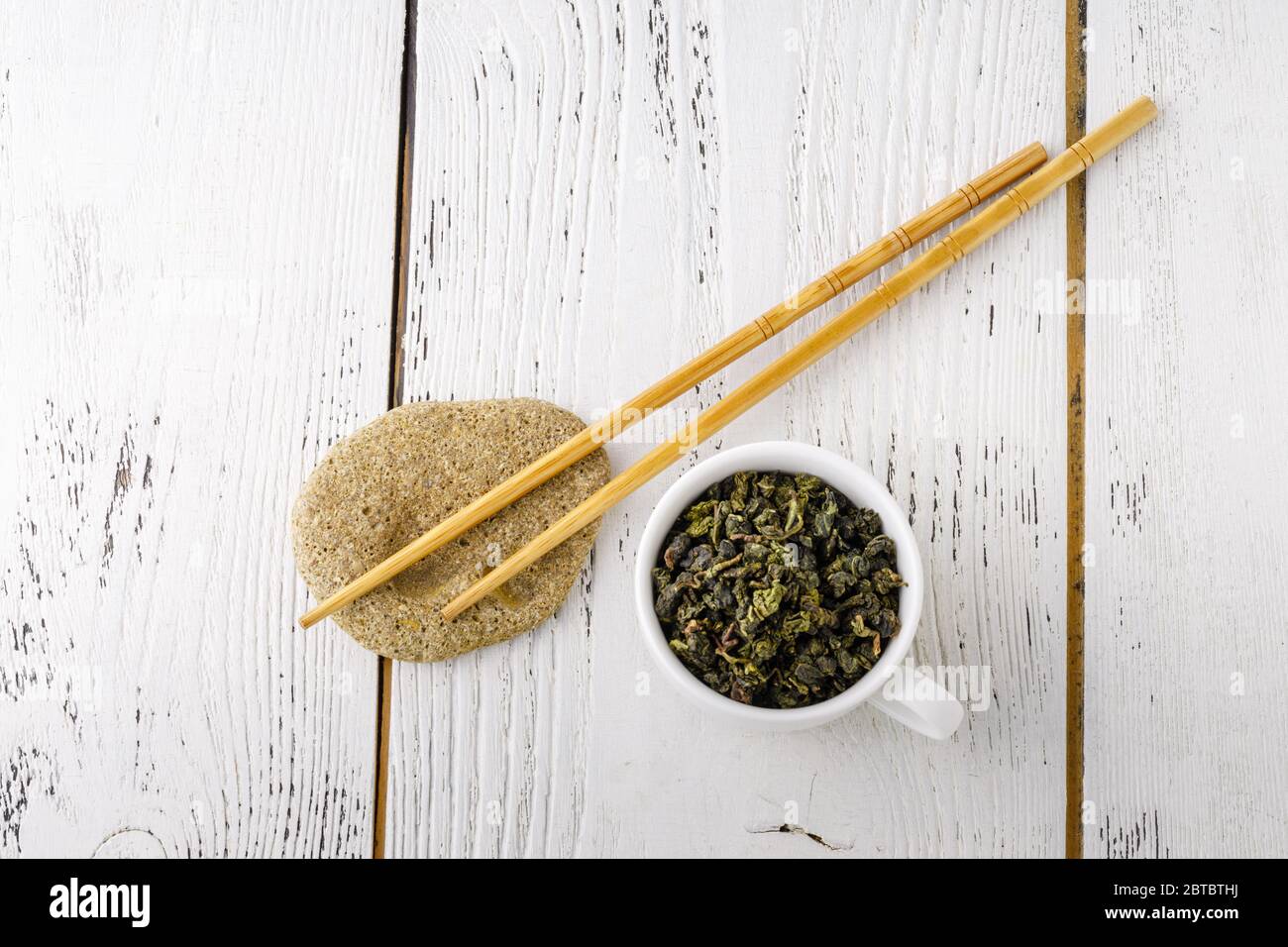 Green tea in a white cup Stock Photo - Alamy