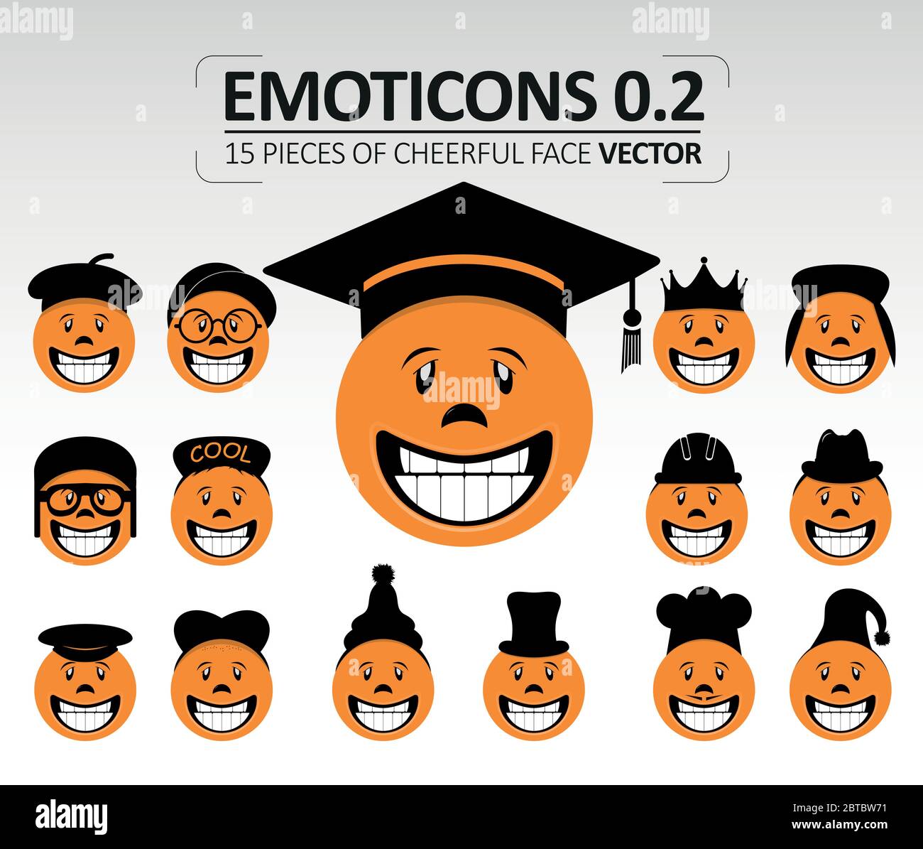 Emoticons 0.2 Cheerful face vector Stock Vector Image & Art - Alamy