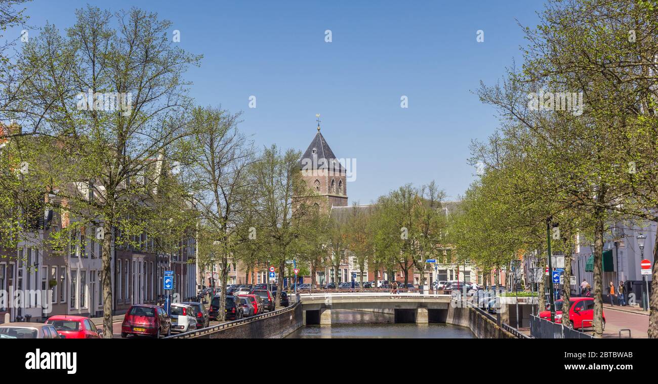 Historic canal and church tower in Kampen, Netherlands Stock Photo - Alamy