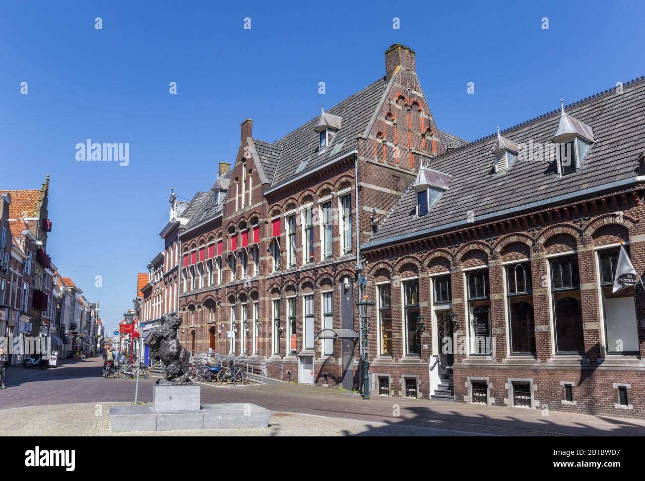Central square with historic buildings in Kampen, Netherlands Stock ...