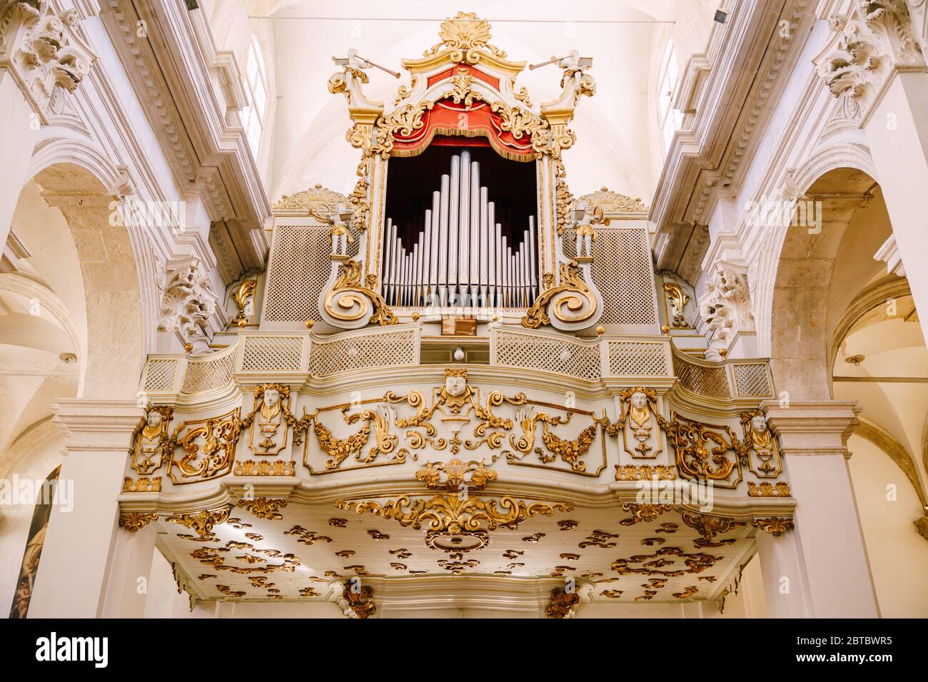 Church of the Vlaha Church inside, in Dubrovnik, Croatia, Europe. Organ ...