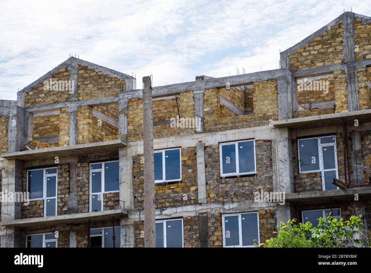 Limestone limestone houses. Building material is limestone Stock Photo ...