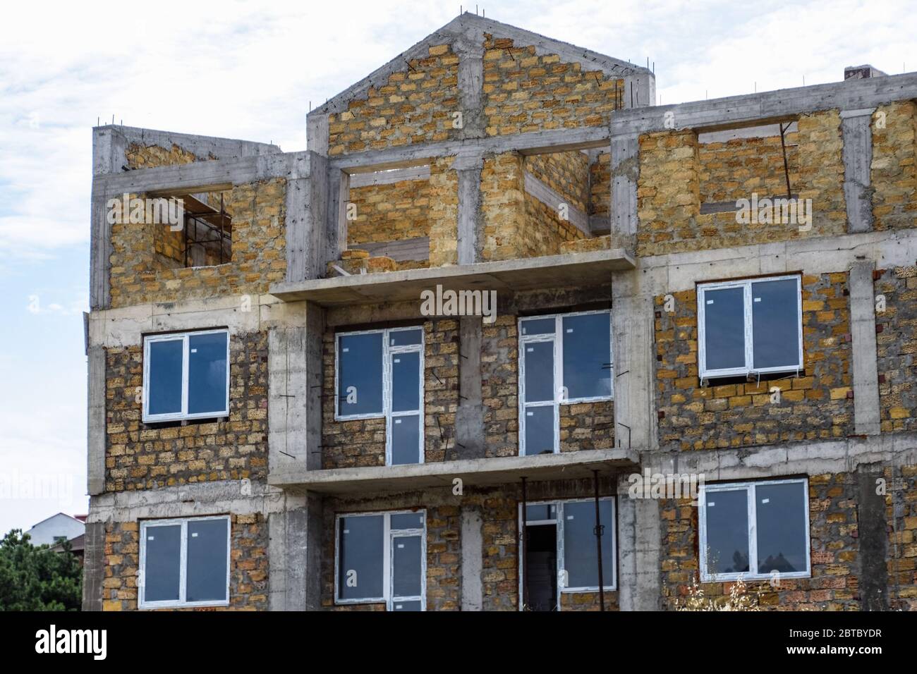 Limestone limestone houses. Building material is limestone Stock Photo ...