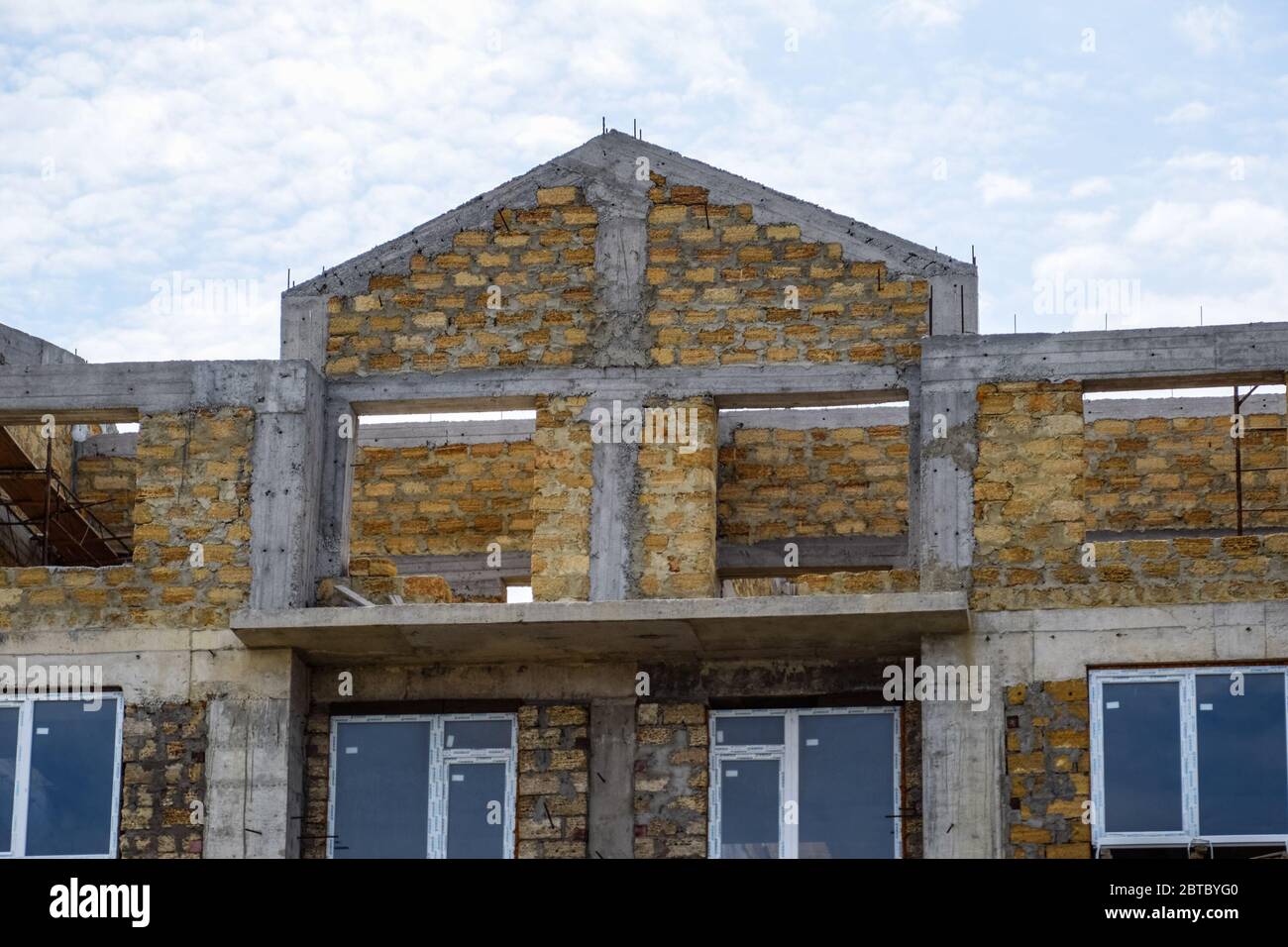 Limestone limestone houses. Building material is limestone Stock Photo ...