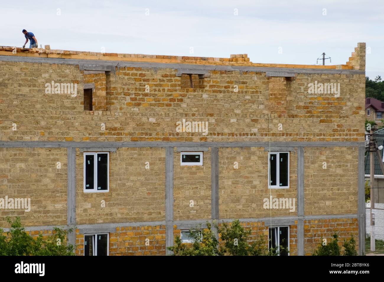 Limestone limestone houses. Building material is limestone Stock Photo ...