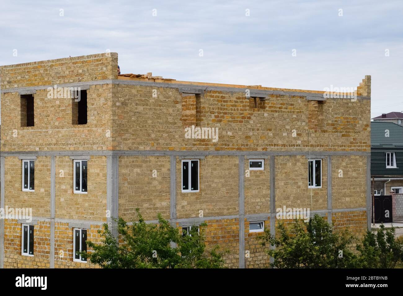 Limestone limestone houses. Building material is limestone Stock Photo ...