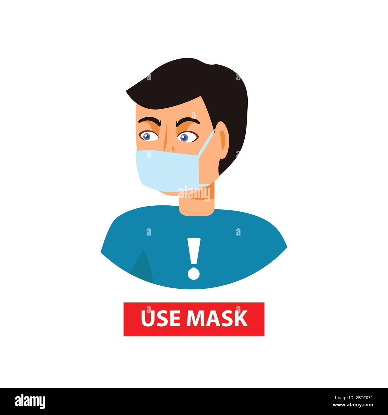 Man wear face mask vector. Vector wear face mask sign. Warning sign ...