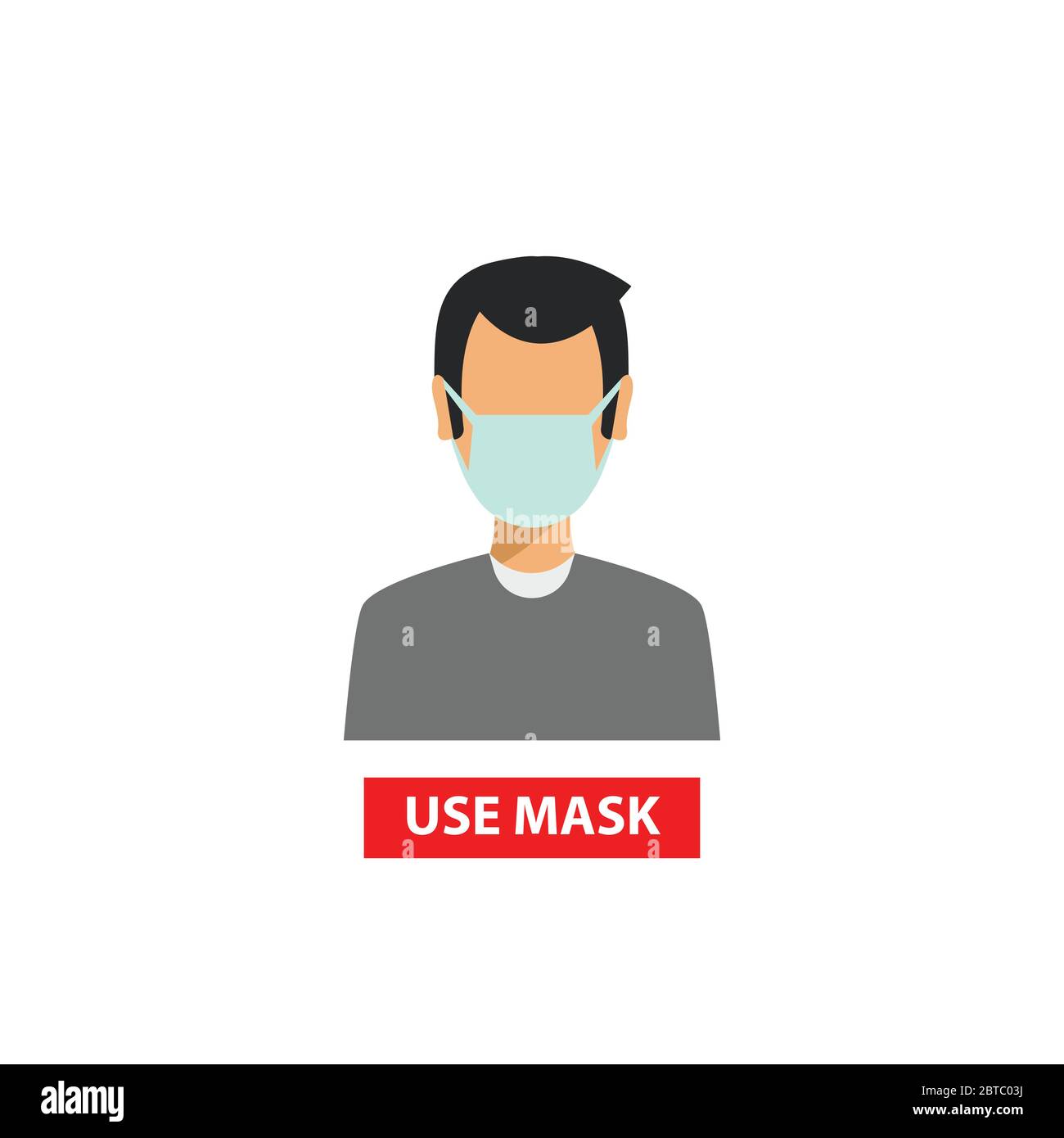 Man wear face mask vector. Vector wear face mask sign. Warning sign ...