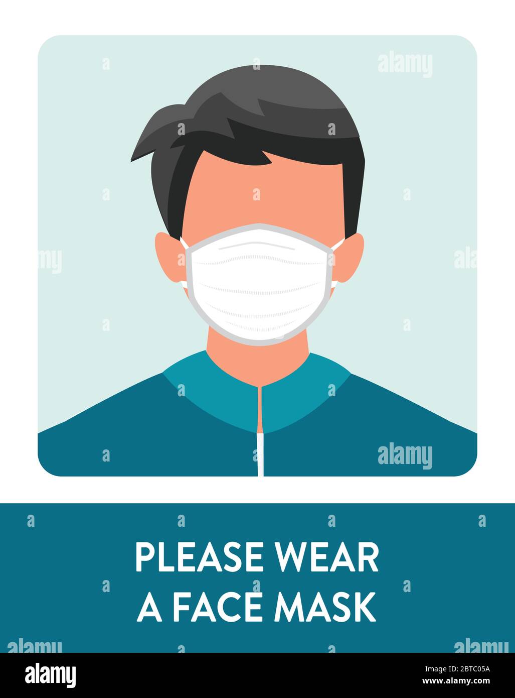 Man wear face mask vector. Vector wear face mask sign. Warning sign ...