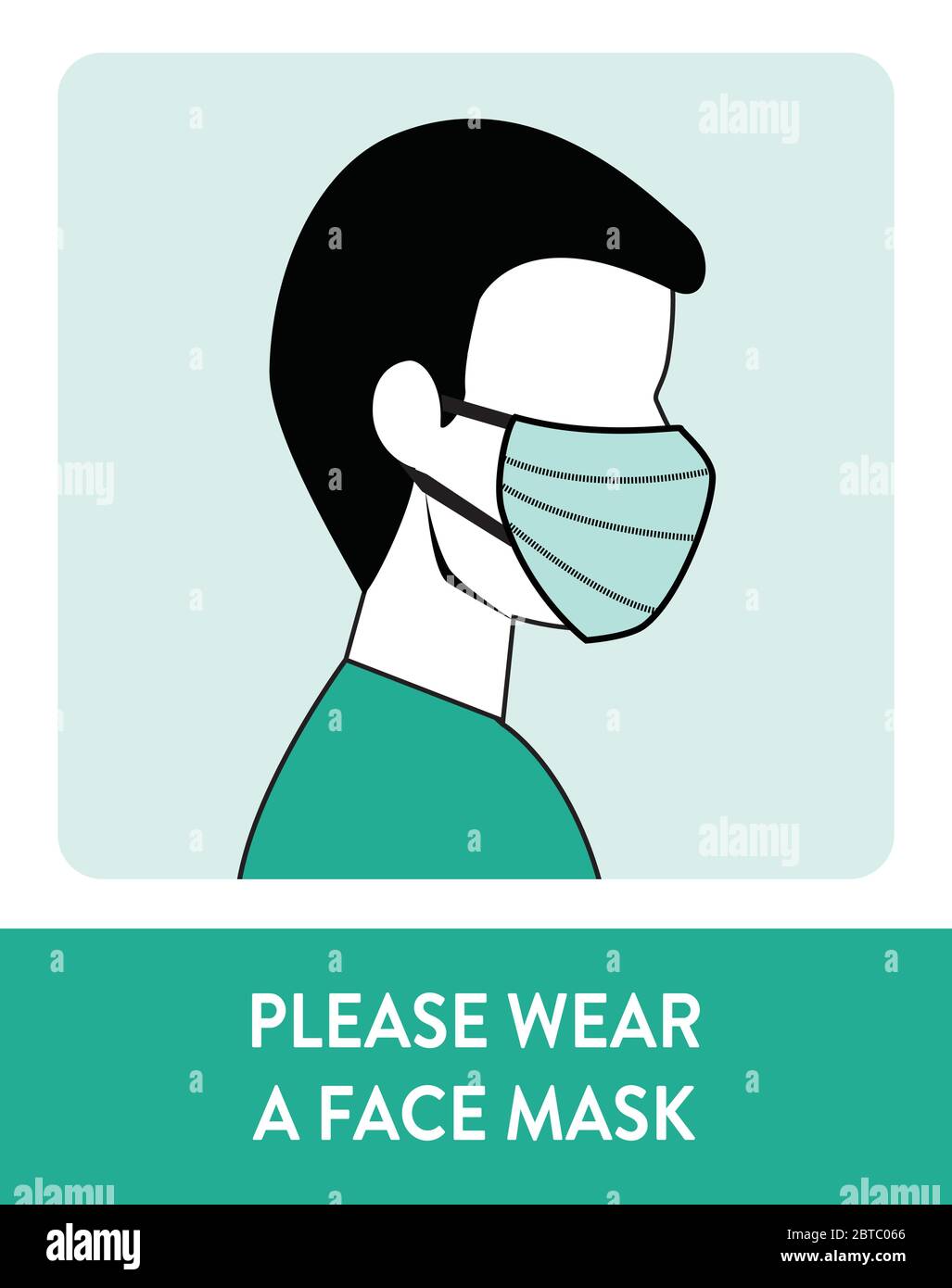 Man wear face mask vector. Vector wear face mask sign. Warning sign ...