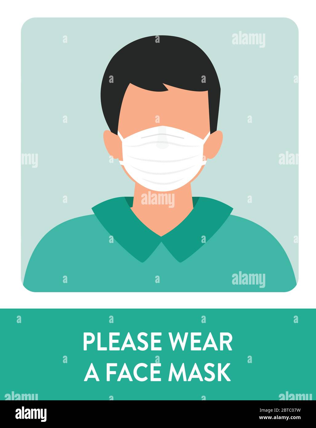 Man wear face mask vector. Vector wear face mask sign. Warning sign ...