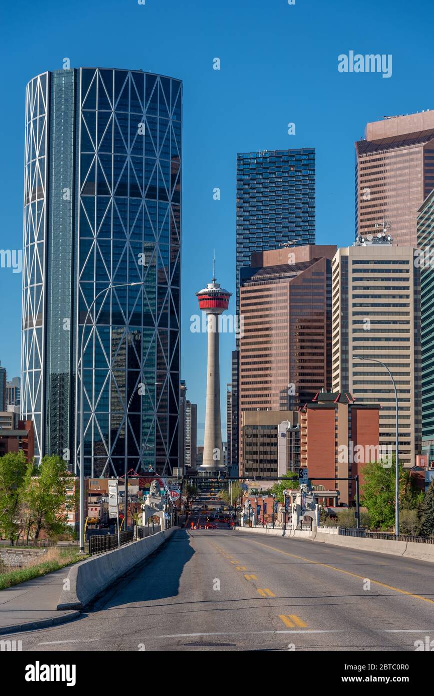 View of Calgary's skyline on a beautiful spring morning Stock Photo - Alamy