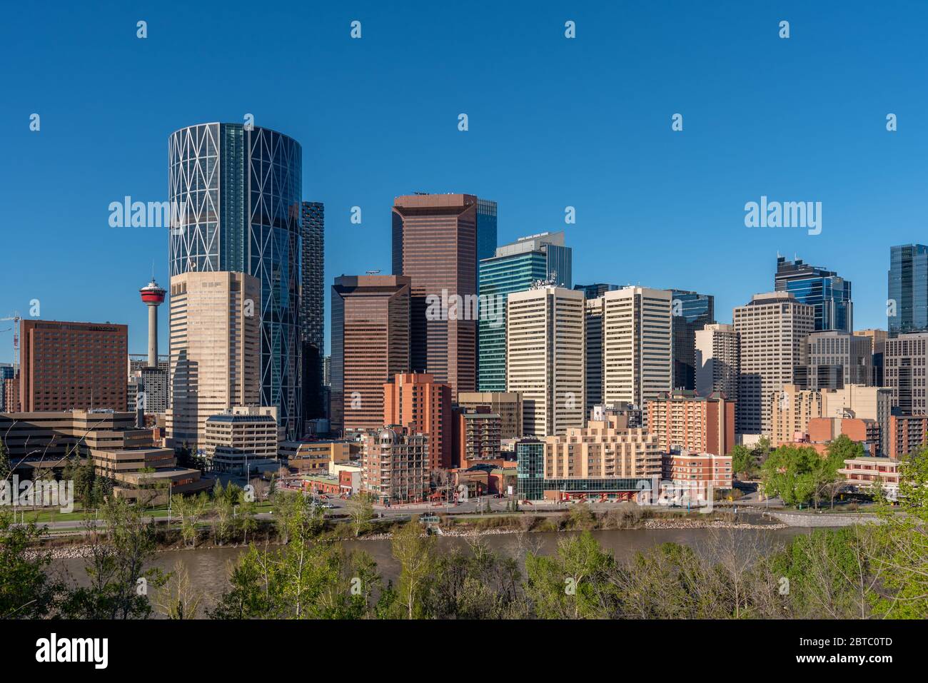 View of Calgary's skyline on a beautiful spring morning Stock Photo - Alamy