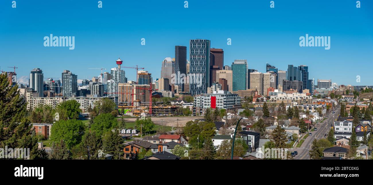 View of Calgary's skyline on a beautiful spring morning Stock Photo - Alamy