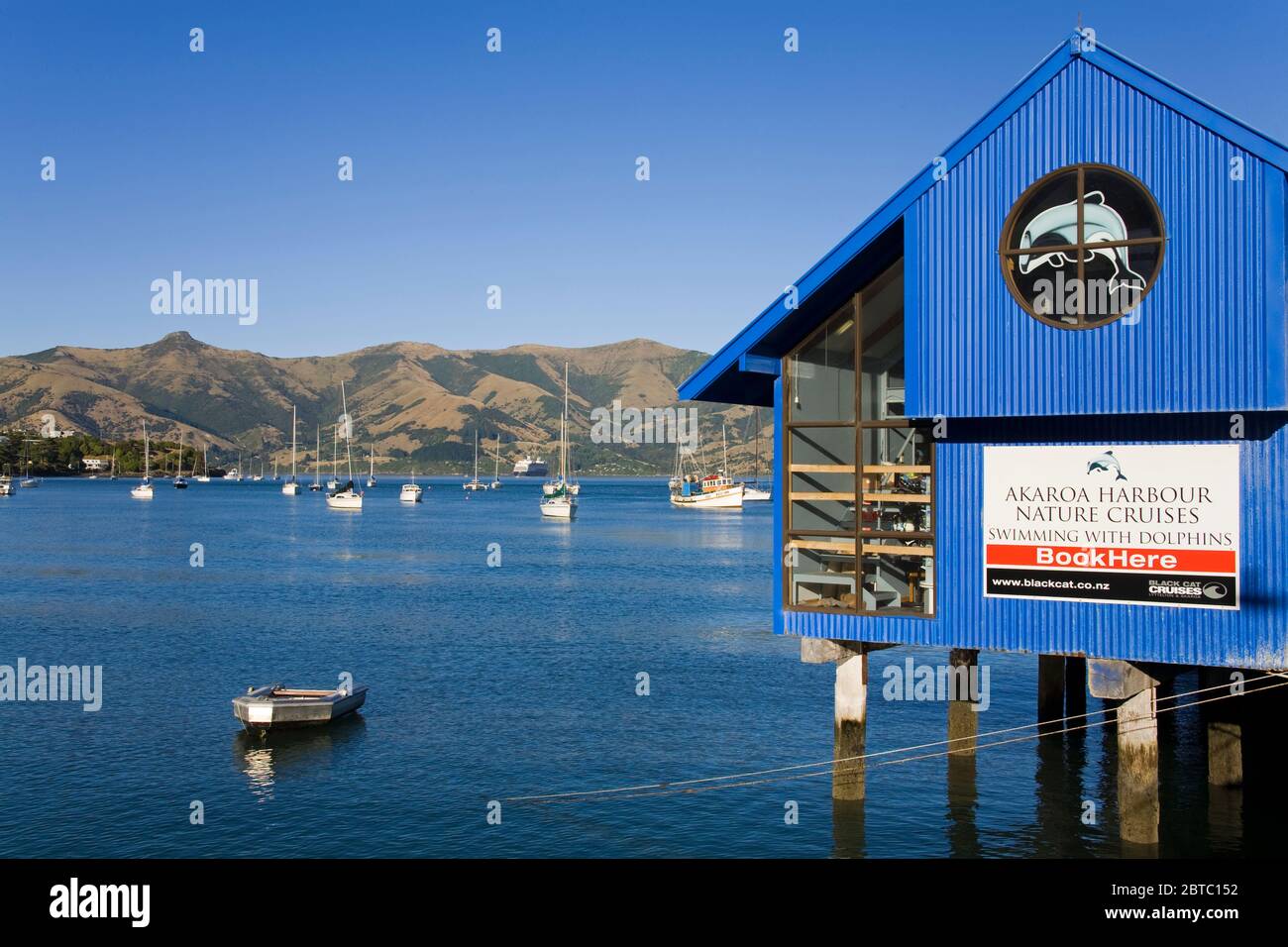 Akaroa wharf christchurch new zealand hi-res stock photography and ...
