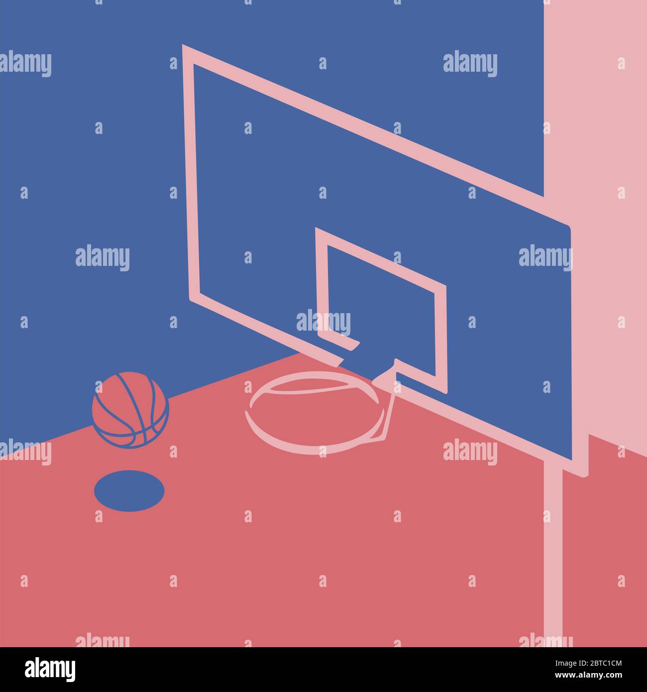 Abstract Basketball Court With A Ball Seamless Pattern Stock Vector ...