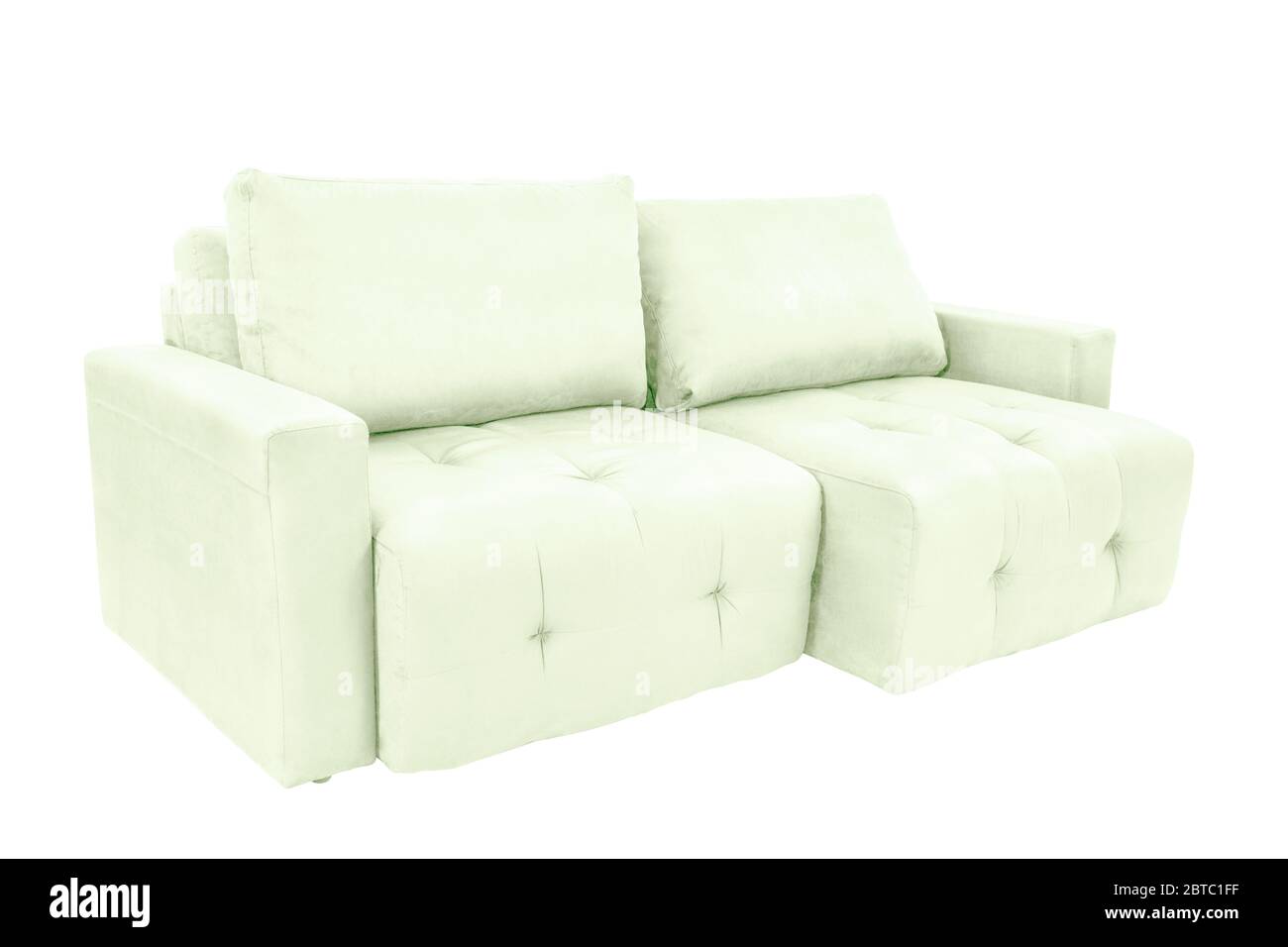 Studio shot of a beautiful modern sofa isolated on white background ...