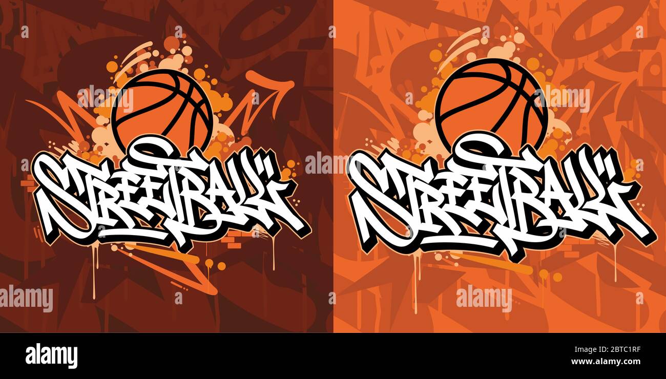 Hand Sketched Streetball Vector Typograpy As Logotype, Badge and Icon ...