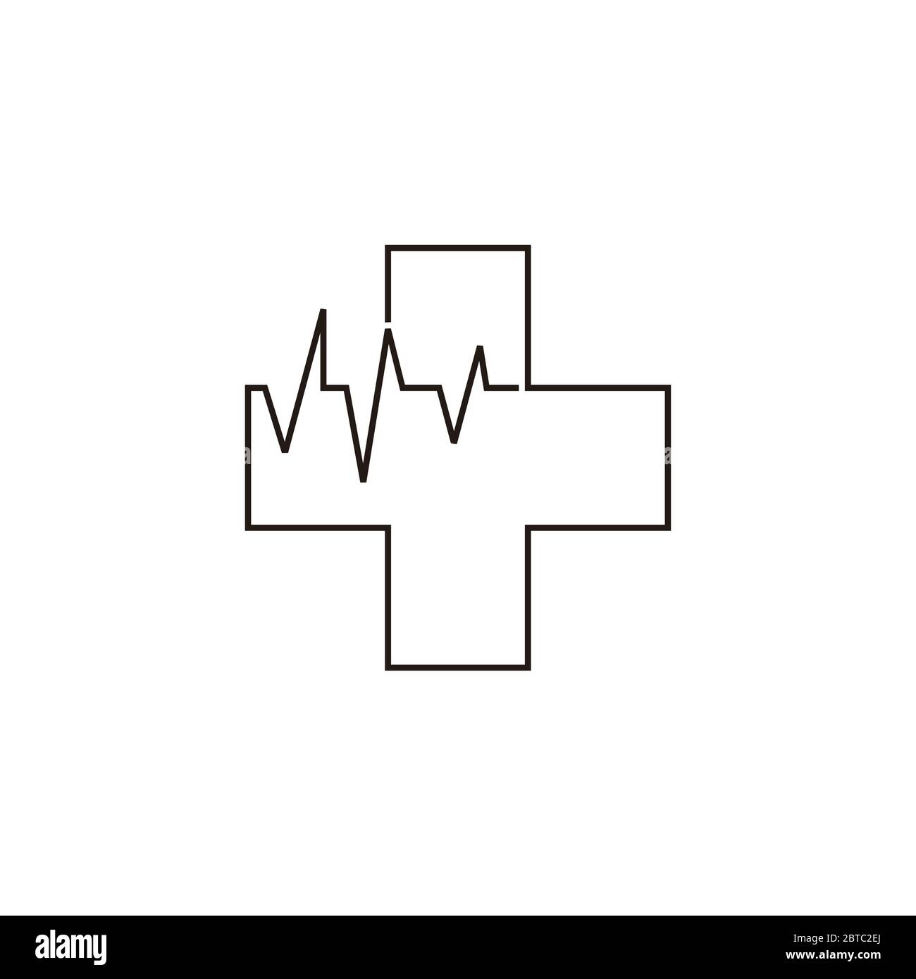 medical heart pulse simple geometric logo vector Stock Vector Image ...