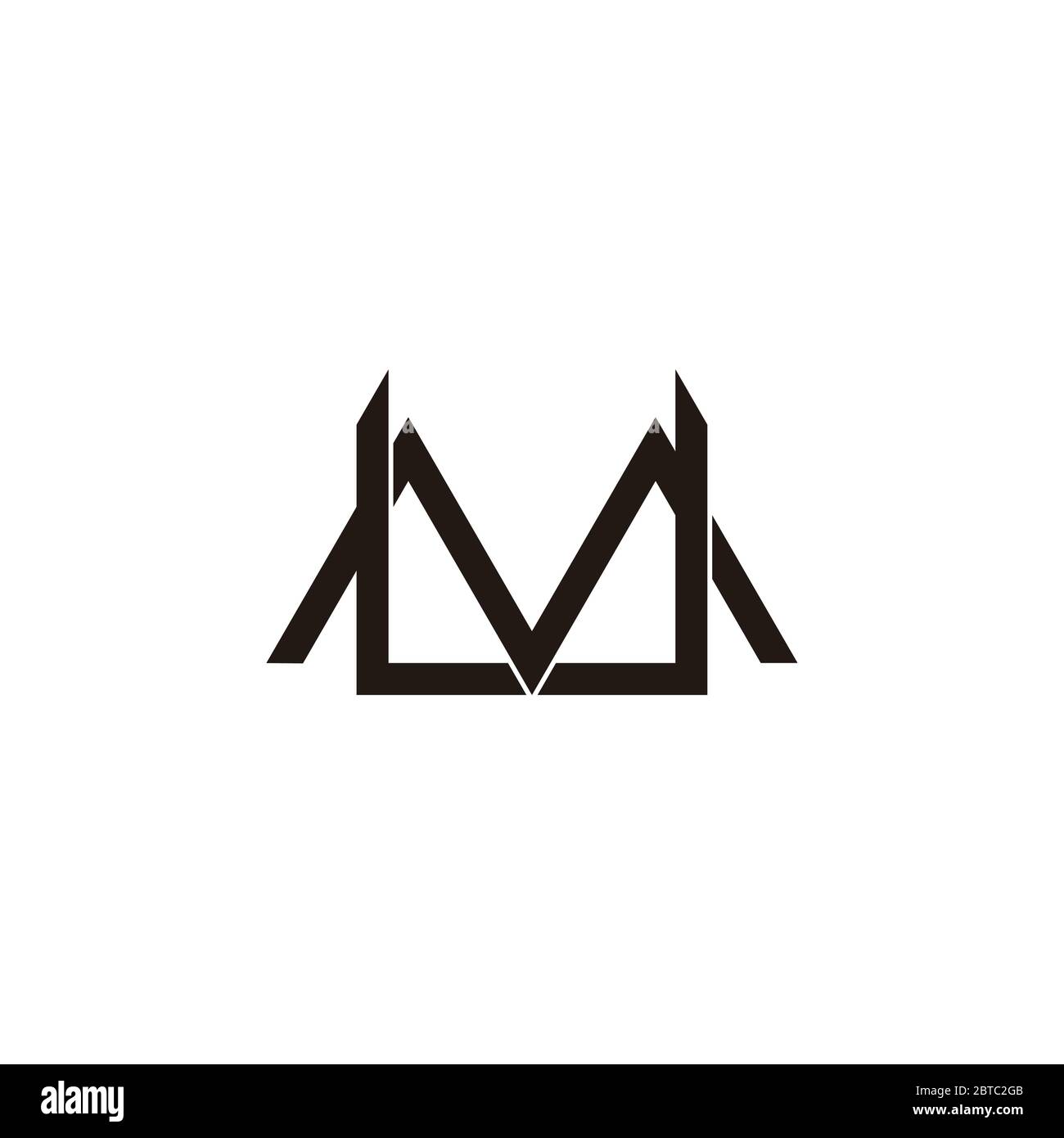 letter mu simple linked overlap design symbol vector Stock Vector Image ...