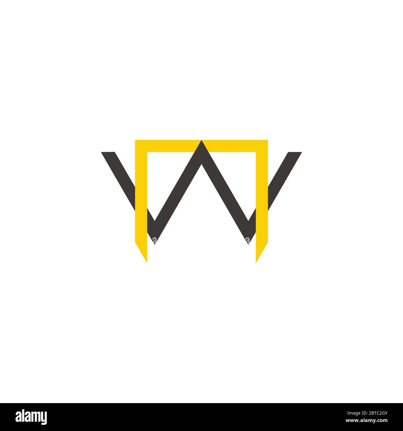 letter nw simple linked colorful design symbol vector Stock Vector ...