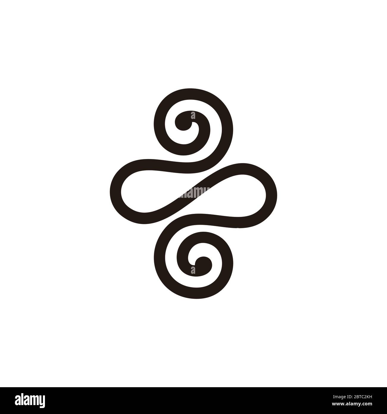 abstract letter s spiral shape lines art symbol logo vector Stock ...