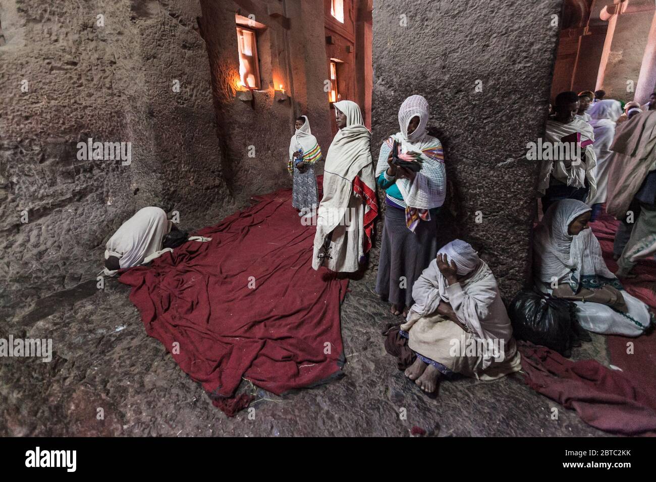 Pilgrims pray in lalibela rock church Stock Photo - Alamy
