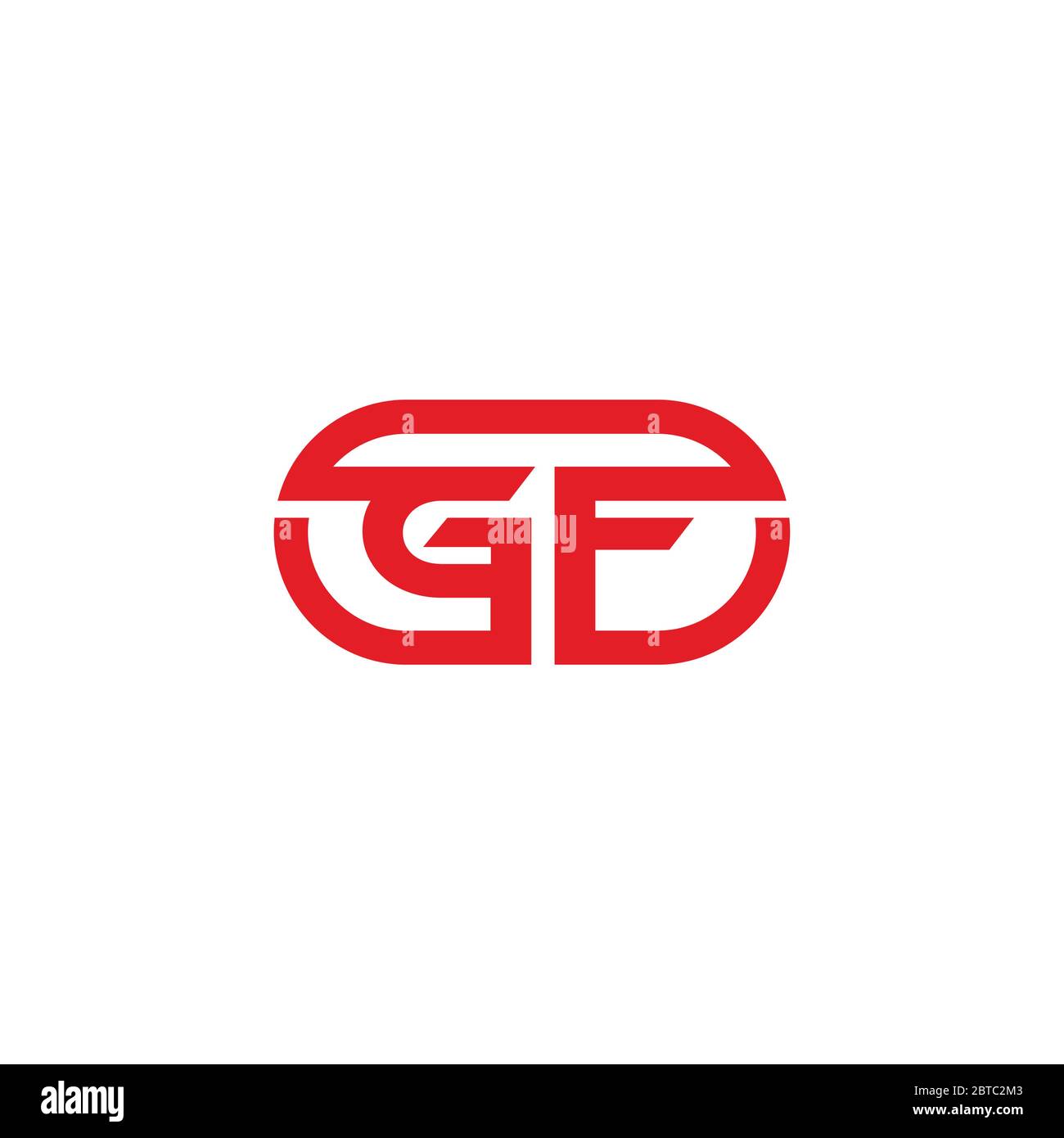 letter gf simple geometric line round shape symbol logo vector Stock ...